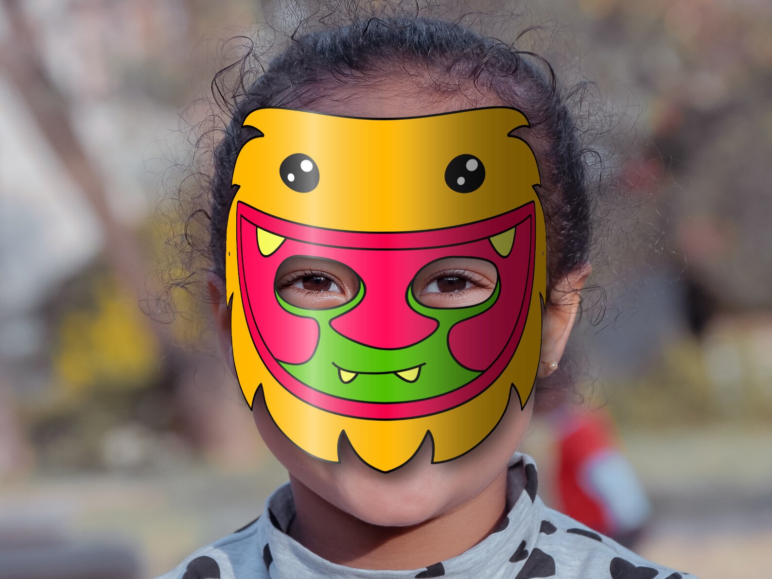 Monster #5 Mask Printable, Paper DIY for Kids and Adults. PDF Template ...