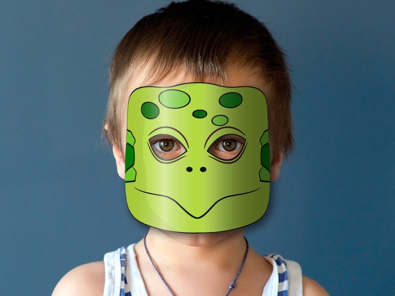 Turtle Mask Printable, Paper DIY for Kids and Adults. PDF Template ...