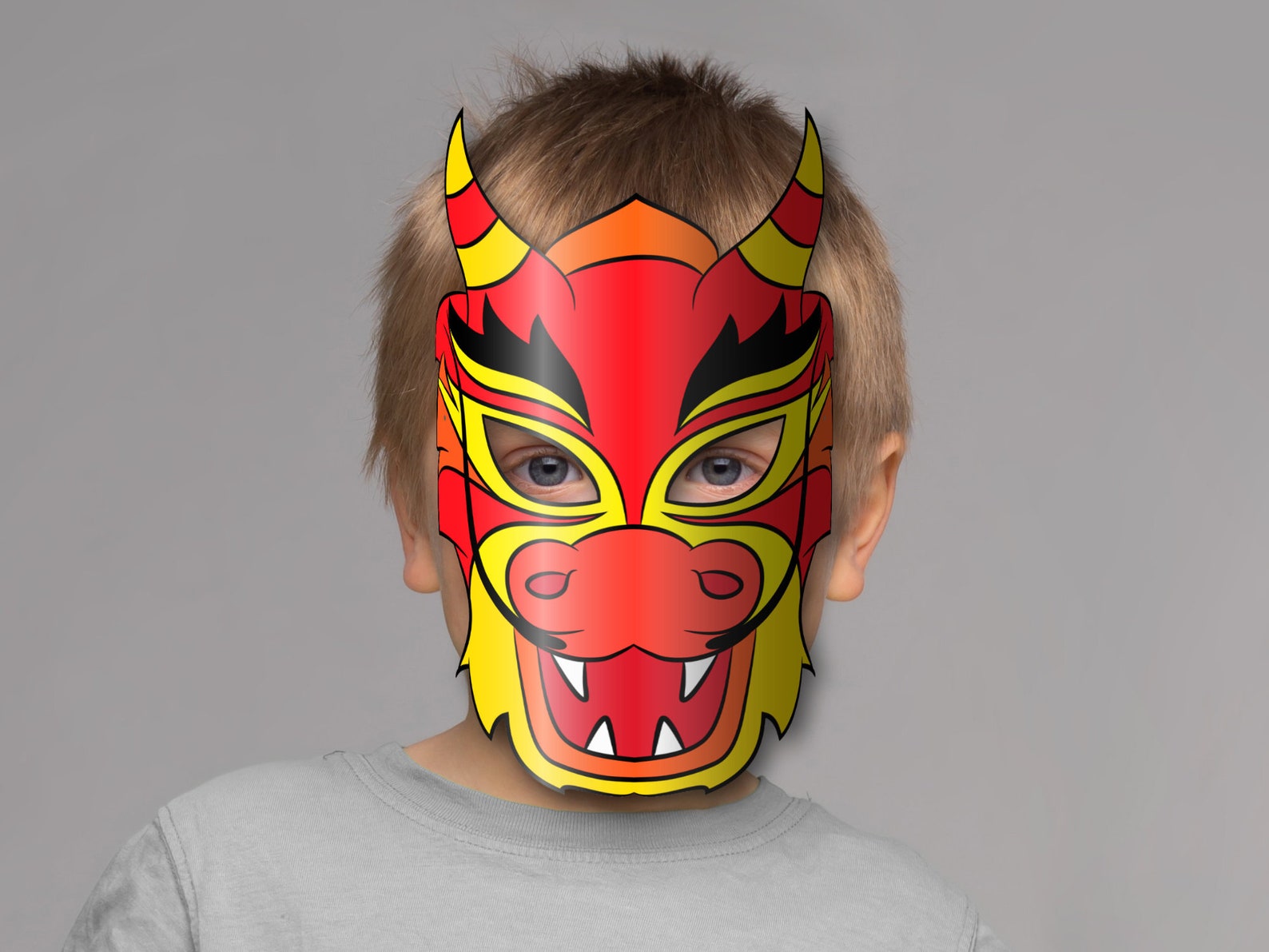 Chinese Dragon Mask Printable, Paper DIY for Kids and Adults. PDF ...