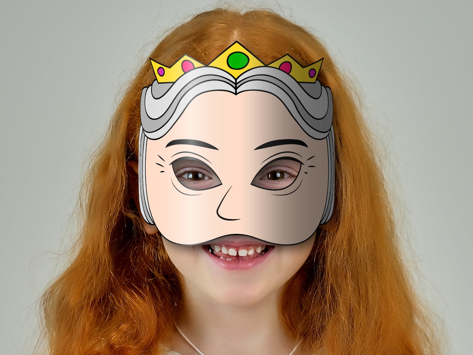 Queen Mother Mask Printable, Paper DIY for Kids and Adults. PDF ...