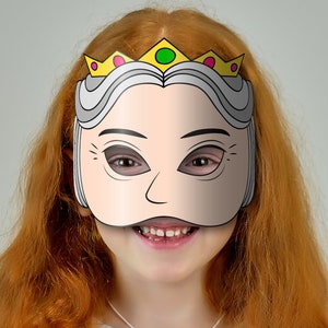Queen Mother Mask Printable, Paper DIY for Kids and Adults. PDF ...