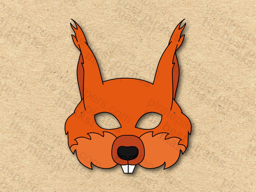 Squirrel Mask Printable Paper DIY for Kids and Adults. PDF - Etsy