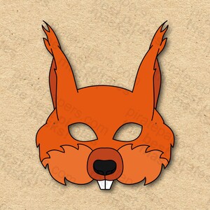 Squirrel Mask Printable Paper DIY for Kids and Adults. PDF - Etsy