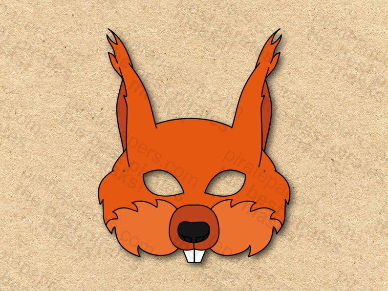 Squirrel Mask Printable Paper DIY for Kids and Adults. PDF - Etsy