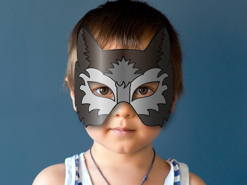 Wolf Mask Printable, Paper DIY for Kids and Adults. PDF Template ...