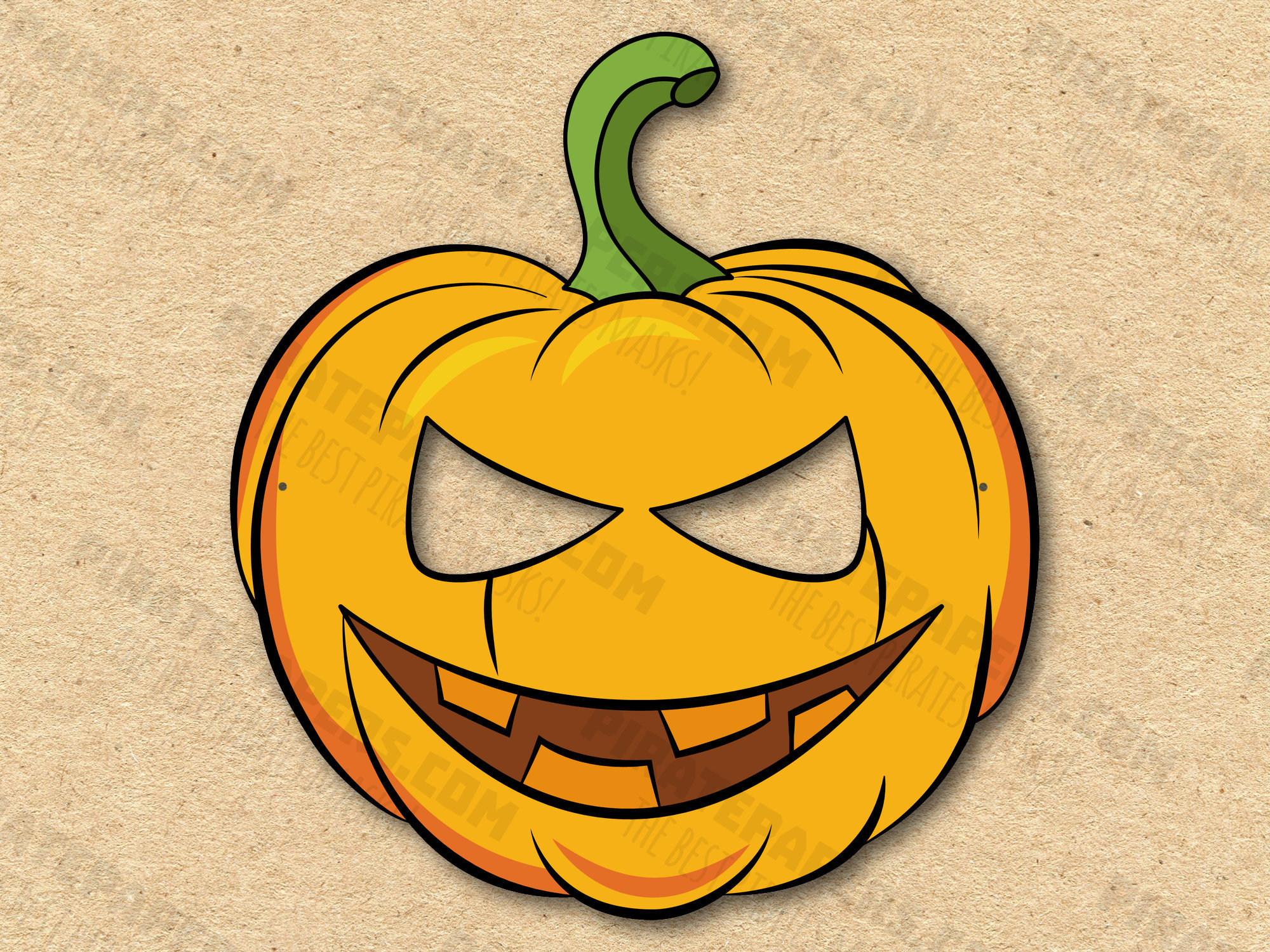 Pumpkin Mask Printable, Paper DIY for Kids and Adults. PDF Template ...