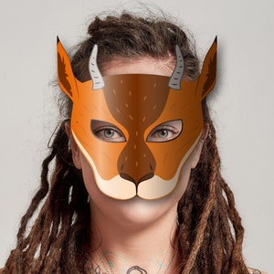 Antelope Mask Printable, Paper DIY for Kids and Adults. PDF Template ...
