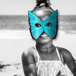 Butterfly Masks Printable Color Coloring Blue Morpho Paper - Etsy