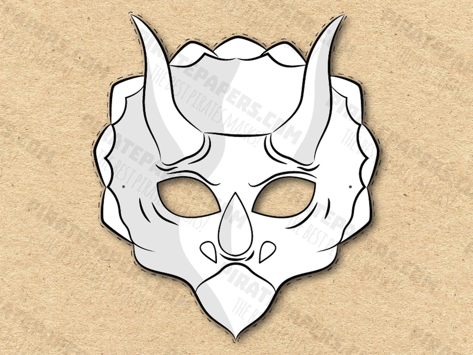 Dinosaurs Masks Printable Coloring, Velociraptor, T-rex, Triceratops ...