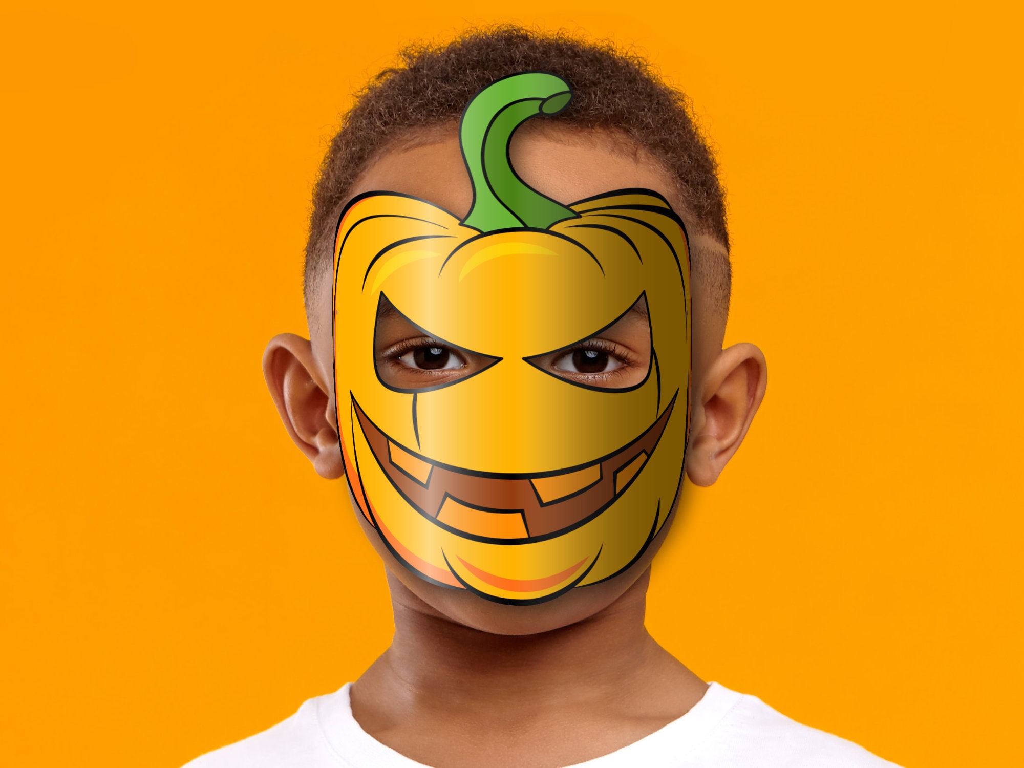 Pumpkin Mask Printable, Paper DIY for Kids and Adults. PDF Template ...