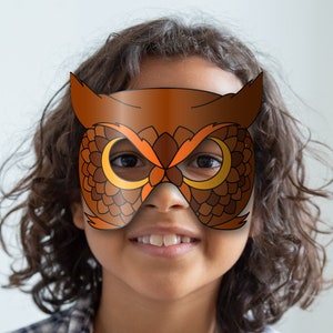 Owl Mask Printable, Paper DIY for Kids and Adults. PDF Template ...