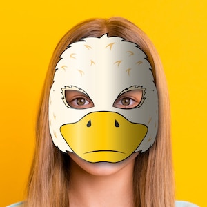 Duck Mask Printable, Paper DIY for Kids and Adults. PDF Template ...