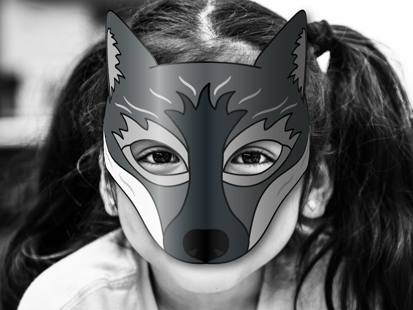 Gray Fox Mask Printable Paper DIY for Kids and Adults. PDF - Etsy