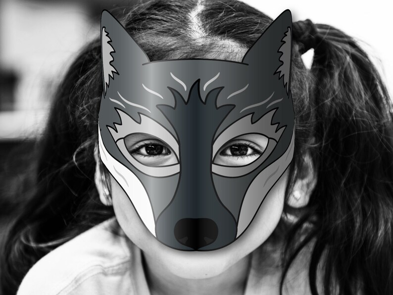 Gray Fox Mask Printable Paper DIY for Kids and Adults. PDF - Etsy
