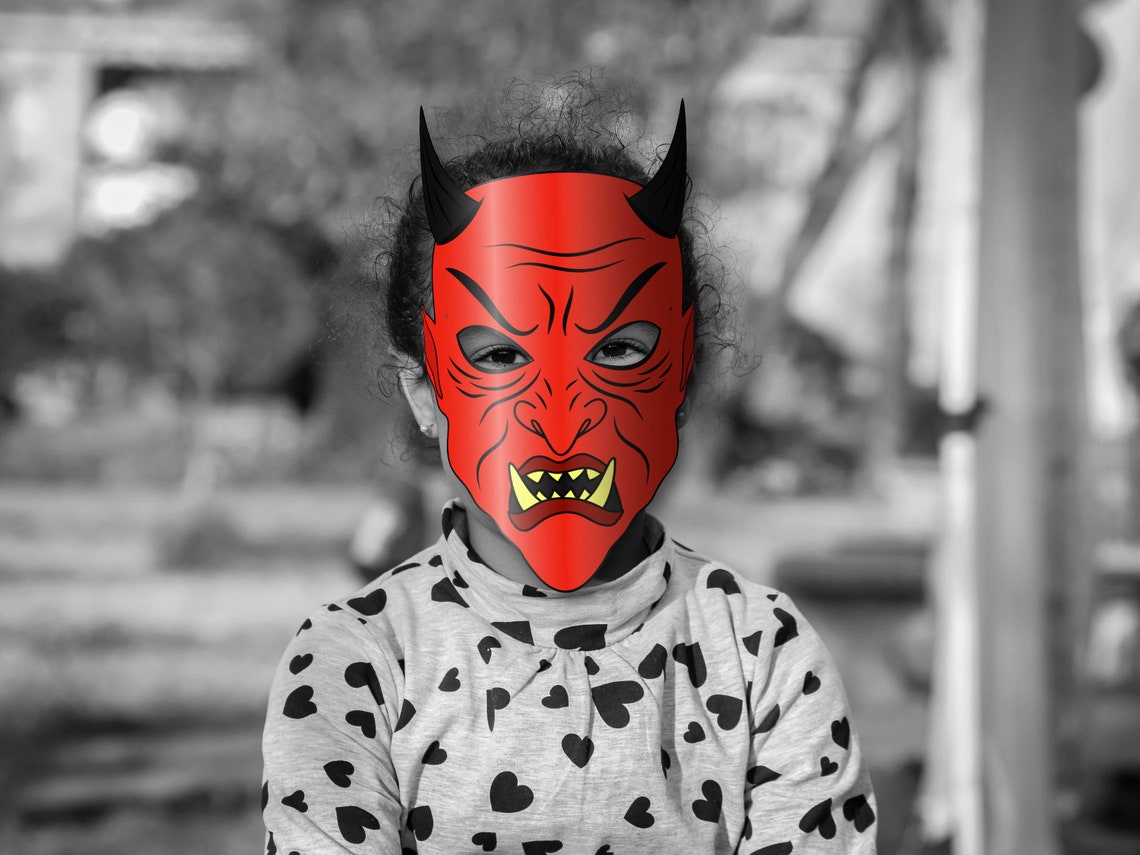 Demon Mask Printable Paper DIY for Kids and Adults. PDF - Etsy