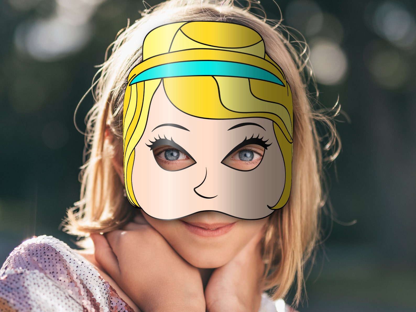 Cinderella Mask Printable, Paper DIY for Kids and Adults. PDF Template ...