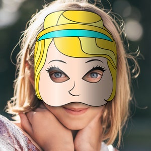 Cinderella Mask Printable, Paper DIY for Kids and Adults. PDF Template ...