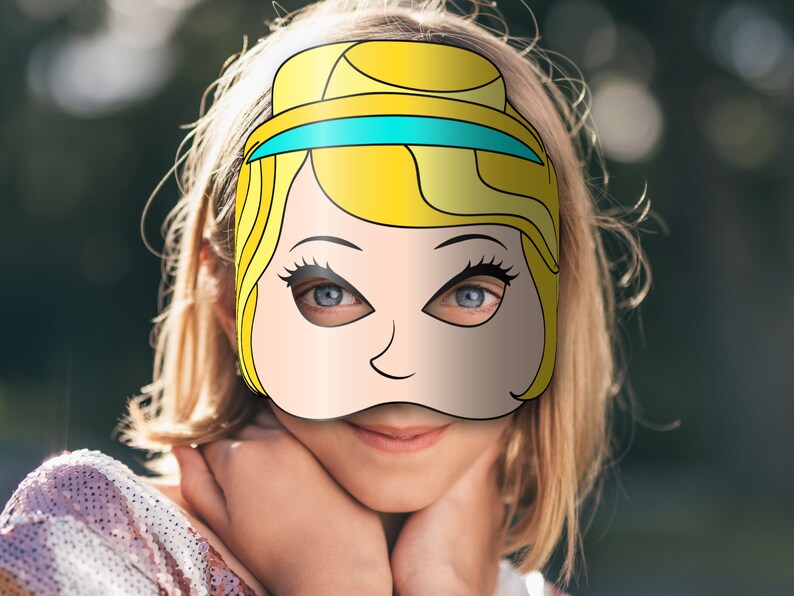 Cinderella Mask Printable, Paper DIY for Kids and Adults. PDF Template ...