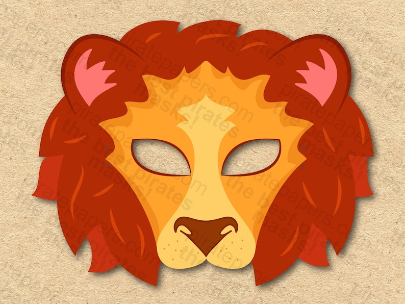 Lion Mask Printable Paper DIY for Kids and Adults. PDF - Etsy Canada