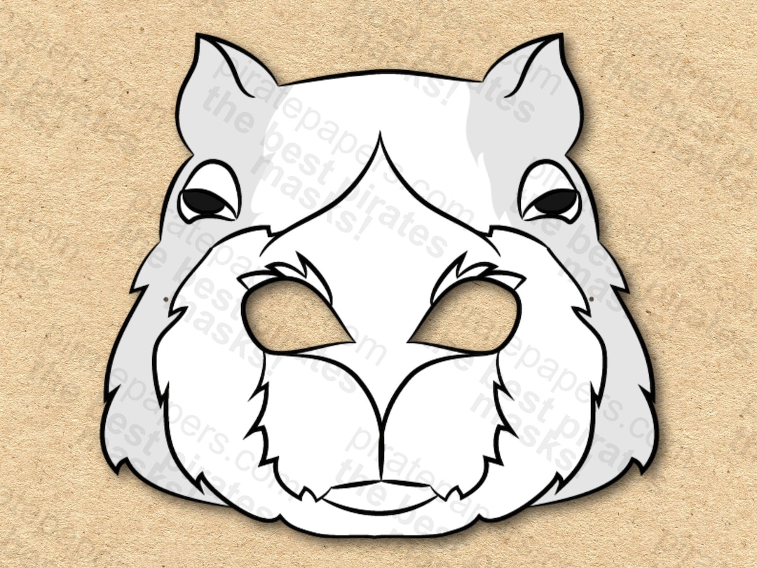 Capybara Mask Printable Coloring Paper DIY for Kids and - Etsy UK