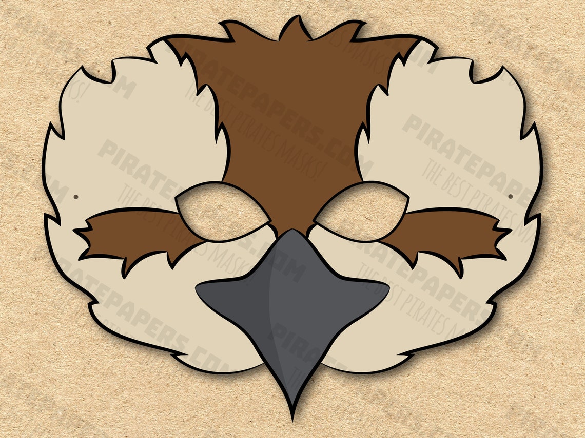 Bird Kookaburra Masks Printable Color Coloring, Paper DIY for Kids and ...