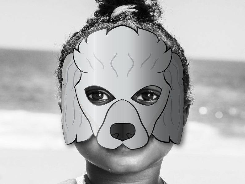 Dog Poodle Mask Printable Breed Paper DIY for Kids and - Etsy
