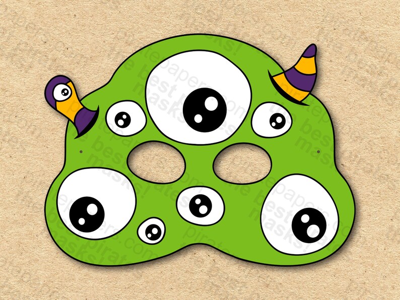 Monster 6 Mask Printable Paper DIY for Kids and Adults. PDF - Etsy
