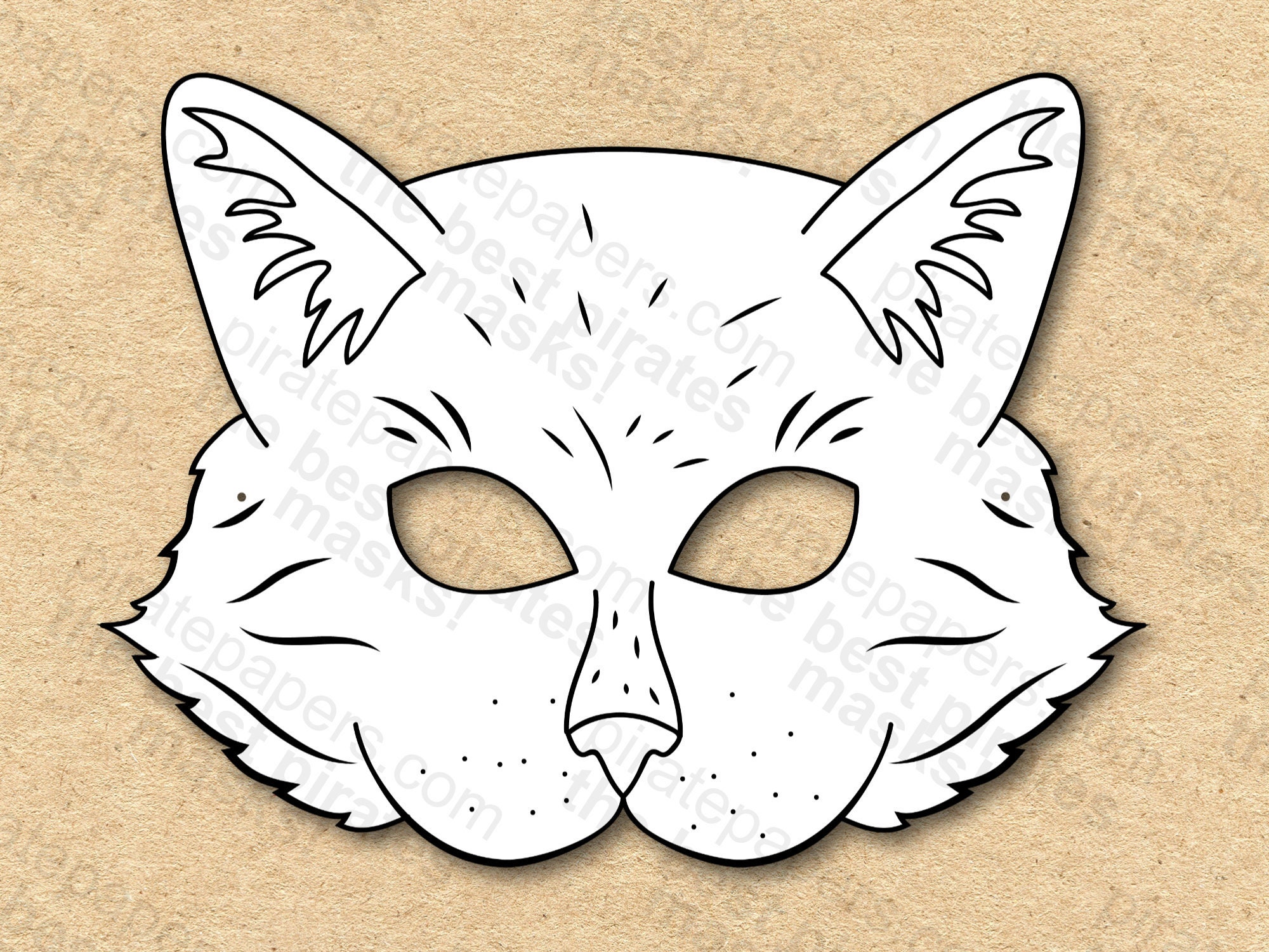 Cat Mask Printable Coloring Paper DIY for Kids and Adults. - Etsy