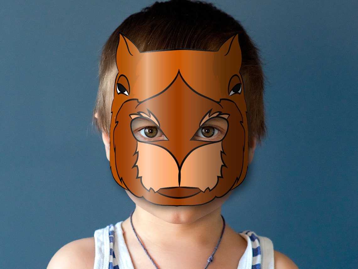 Capybara Masks Printable Color Coloring Paper DIY for Kids - Etsy