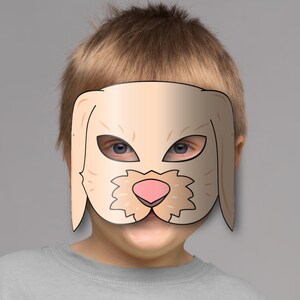 Rabbit Mask Printable, Paper DIY for Kids and Adults. PDF Template ...
