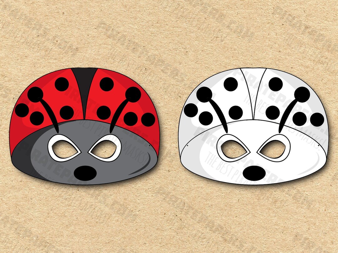 Ladybird Masks Printable Color + Coloring, Paper DIY for Kids and ...