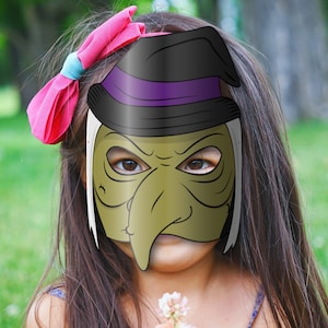 Witch Mask Printable, Paper DIY for Kids and Adults. PDF Template ...