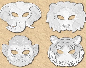 Gorilla Masks Printable Color Coloring Paper DIY for Kids - Etsy