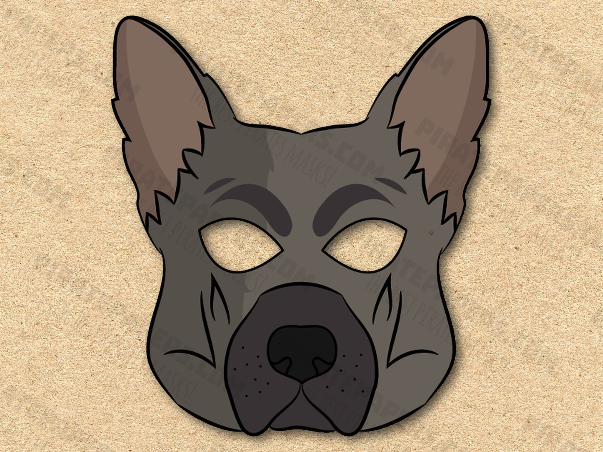 Dog German Shepherd Mask Printable Breed, Paper DIY for Kids and Adults ...