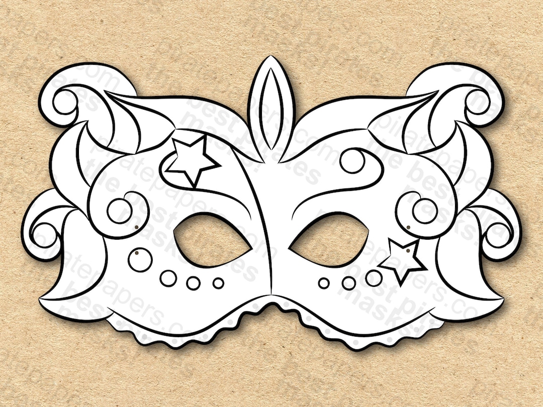 Fairy Mask Printable Coloring Paper DIY for Kids and Adults. - Etsy