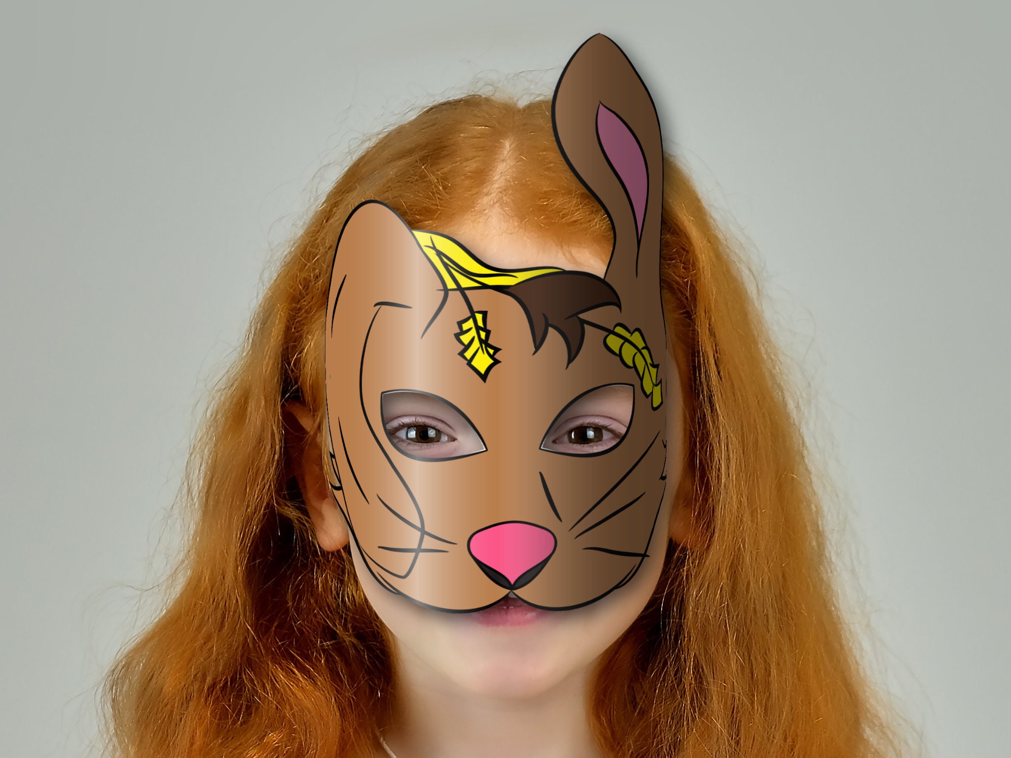 March Hare Mask Printable alice in Wonderland, Paper DIY for Kids and ...