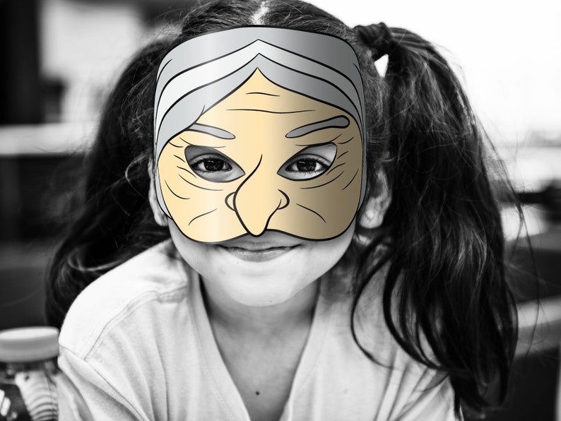 Old Woman Mask Printable Paper DIY for Kids and Adults. PDF - Etsy