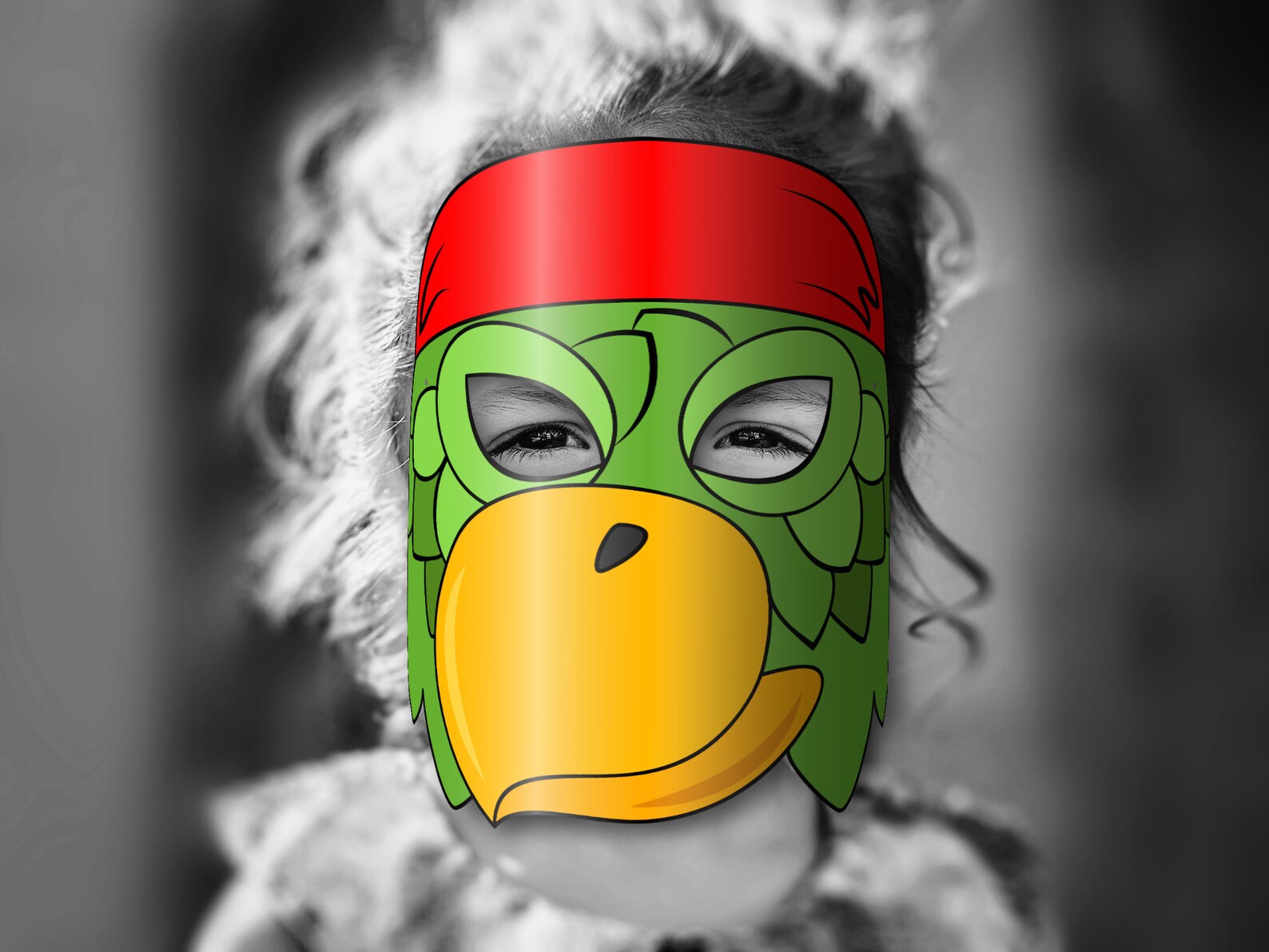 Pirate's Parrot Mask Printable Paper DIY for Kids and - Etsy