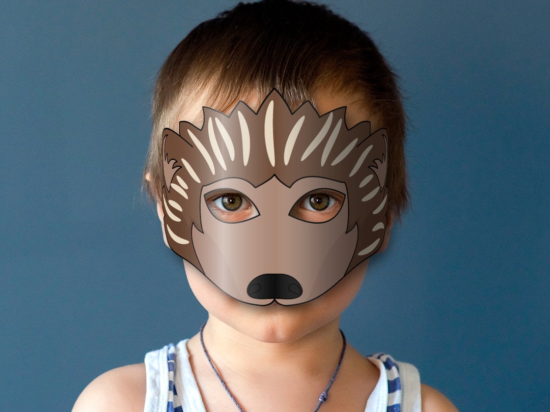 Hedgehog 2 Mask Printable Paper DIY for Kids and Adults. PDF - Etsy ...