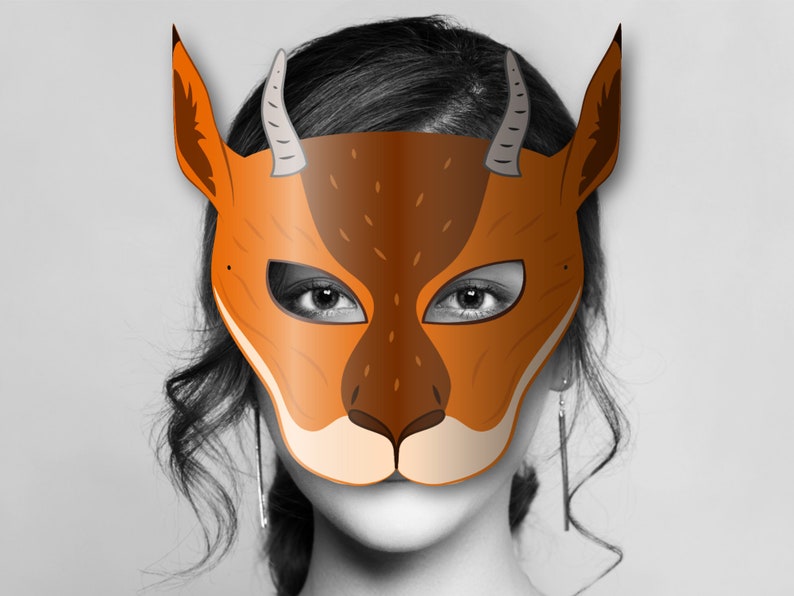 Antelope Masks Printable Color Coloring Paper DIY for Kids - Etsy