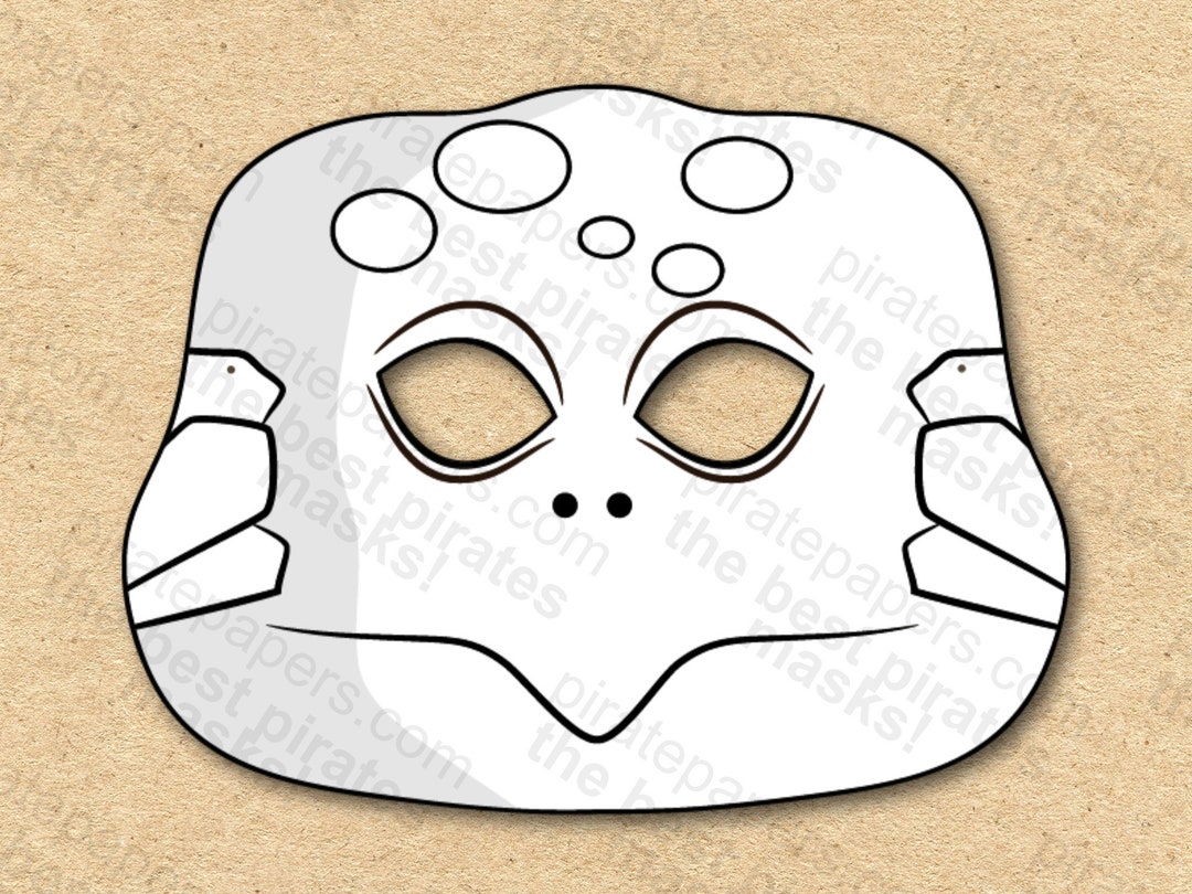 Turtle Mask Printable Coloring Paper DIY for Kids and Adults. - Etsy