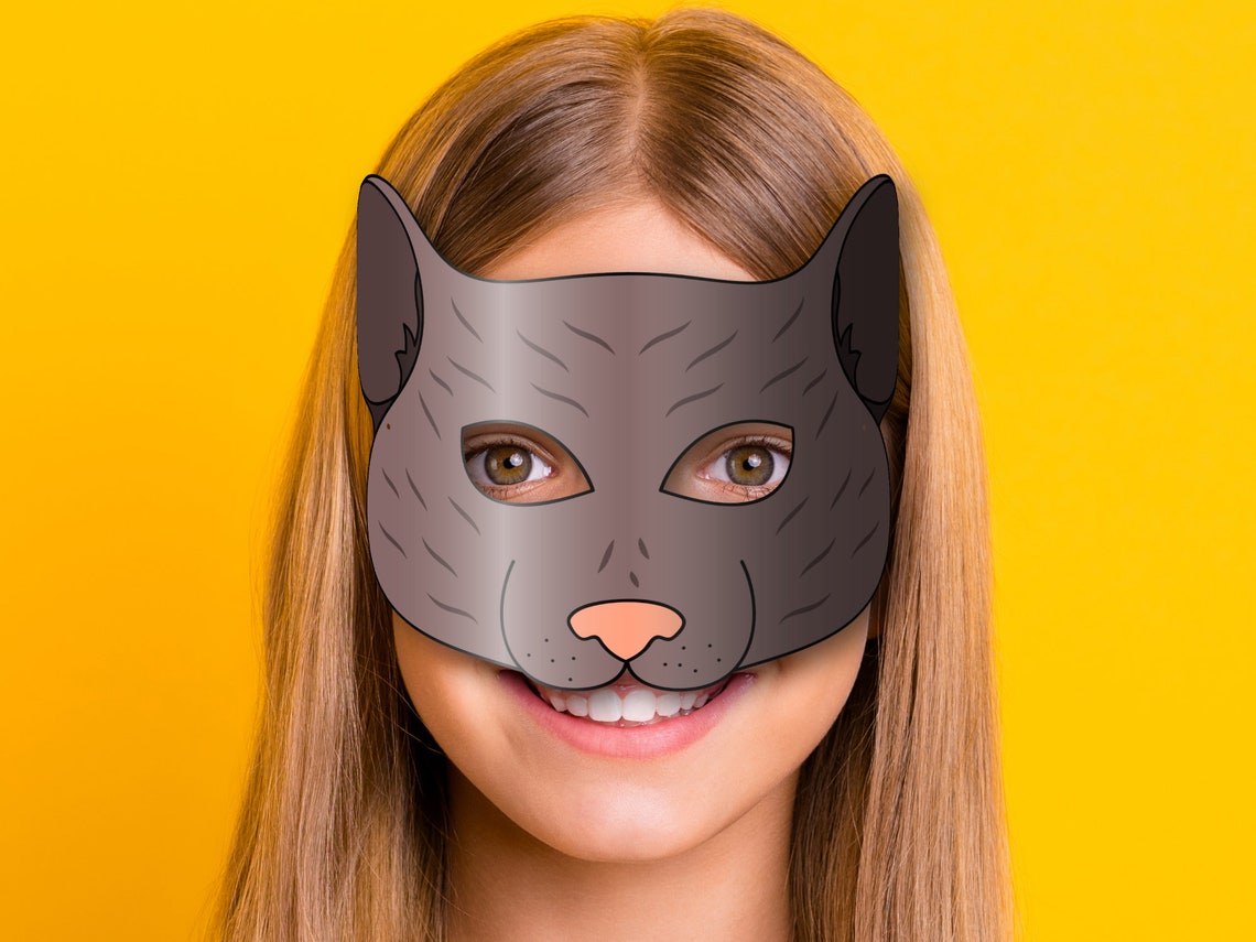 Mouse Mask Printable, Paper DIY for Kids and Adults. PDF Template ...