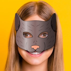 Mouse Mask Printable, Paper DIY for Kids and Adults. PDF Template ...