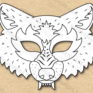 Big Bad Wolf Mask Printable Coloring (little Red Riding Hood), Paper ...