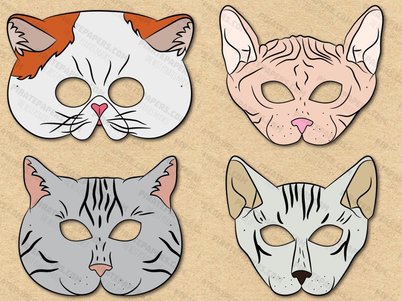 Cat Breeds 2 Masks Printable, American Shorthair Cat, Oriental Cat ...
