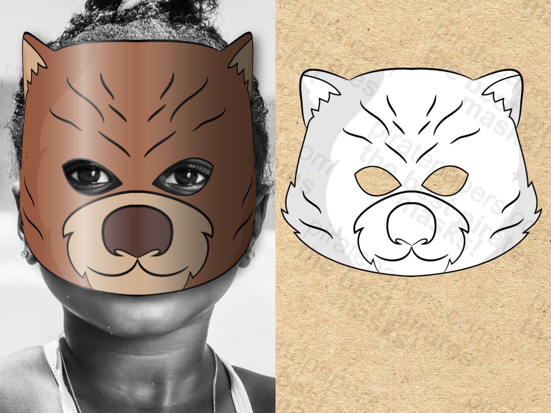 Wombat Masks Printable Color Coloring Paper DIY for Kids - Etsy