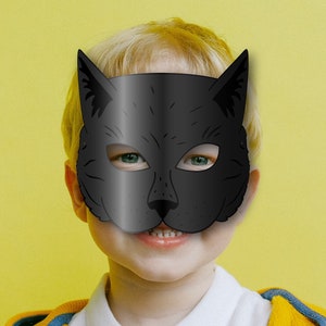 Cat Mask Printable, Paper DIY for Kids and Adults. PDF Template ...