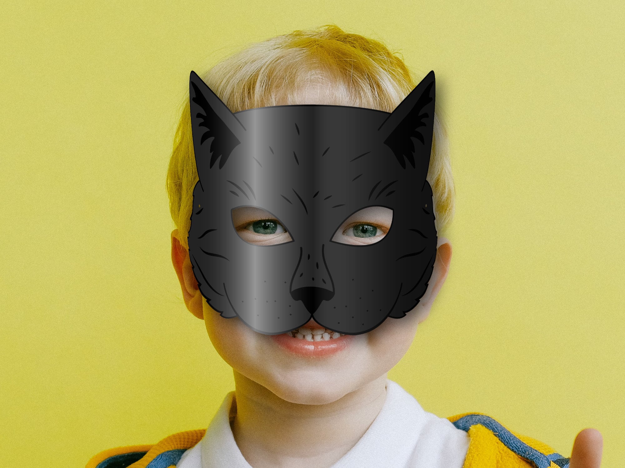 Cat Mask Printable, Paper DIY for Kids and Adults. PDF Template ...