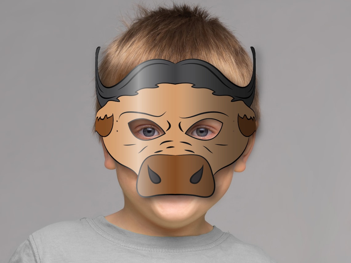 Buffalo Mask Printable, Paper DIY for Kids and Adults. PDF Template ...