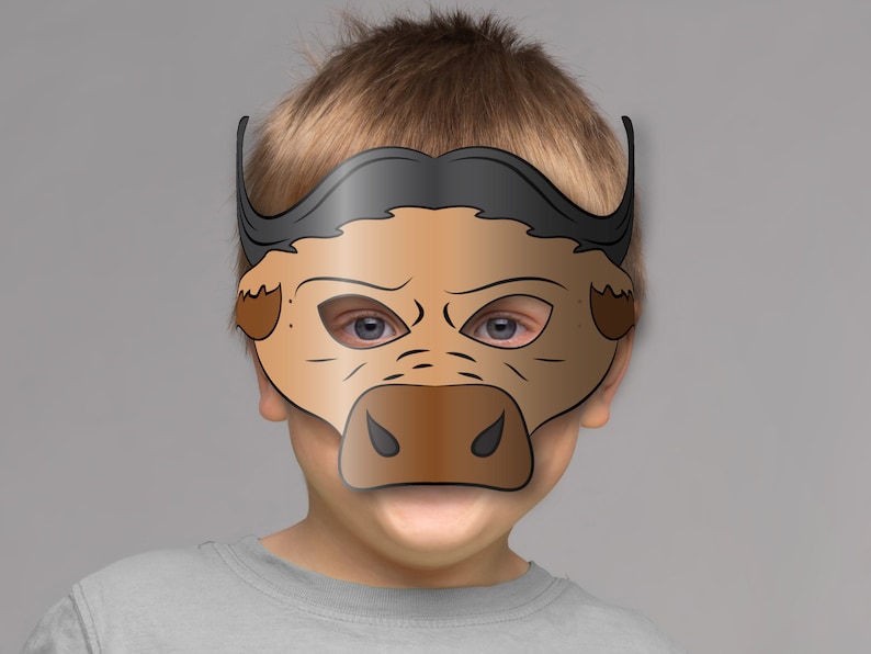 Buffalo Mask Printable, Paper DIY for Kids and Adults. PDF Template ...